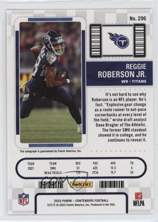 2022 Panini Contenders Playoff Ticket /99 Reggie Roberson Jr #296 ...