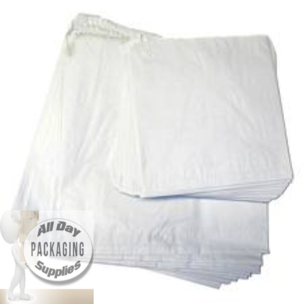 2000 x WHITE SULPHITE PAPER FLAT BAGS 8.5" x 8.5" FRUITS SWEETS ...