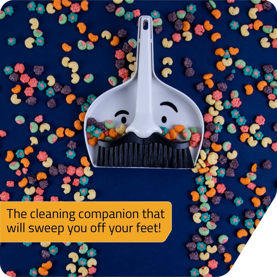Dustache Small Dustpan and Brush Set, Mini Broom and Dustpan Set ...
