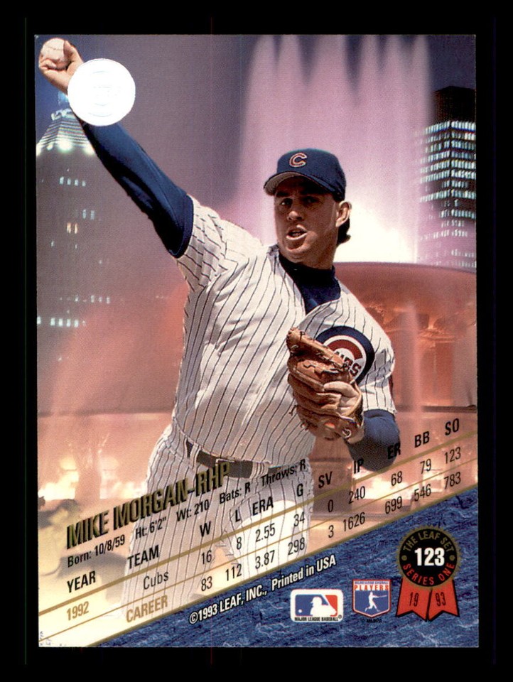 1993 BASEBALL 1993 Leaf Mike Morgan Chicago Cubs #123 1 | eBay