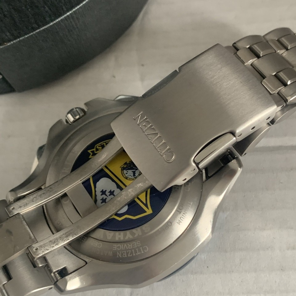 Citizen Men's Eco-Drive Atomic Blue Angels Skyhawk Titanium Watch ...