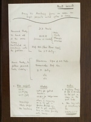 WW2 : D-DAY SECRET FIELD MARSHAL MONTGOMERY’S HAND WRITTEN NOTES FOR 6 ...