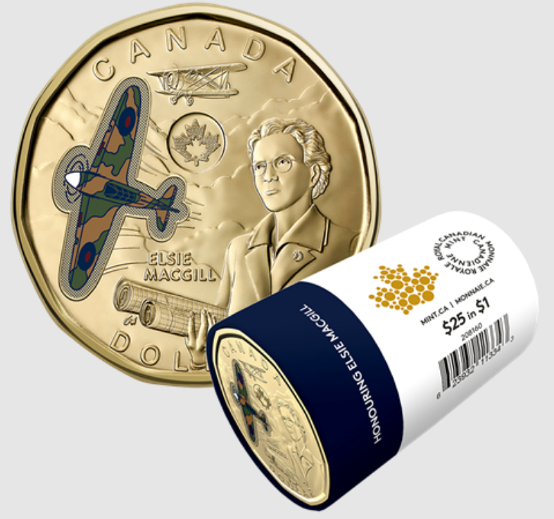 2023 Canada Loonie - Elsie MacGill COLOURED $1 - fresh from new mint ...