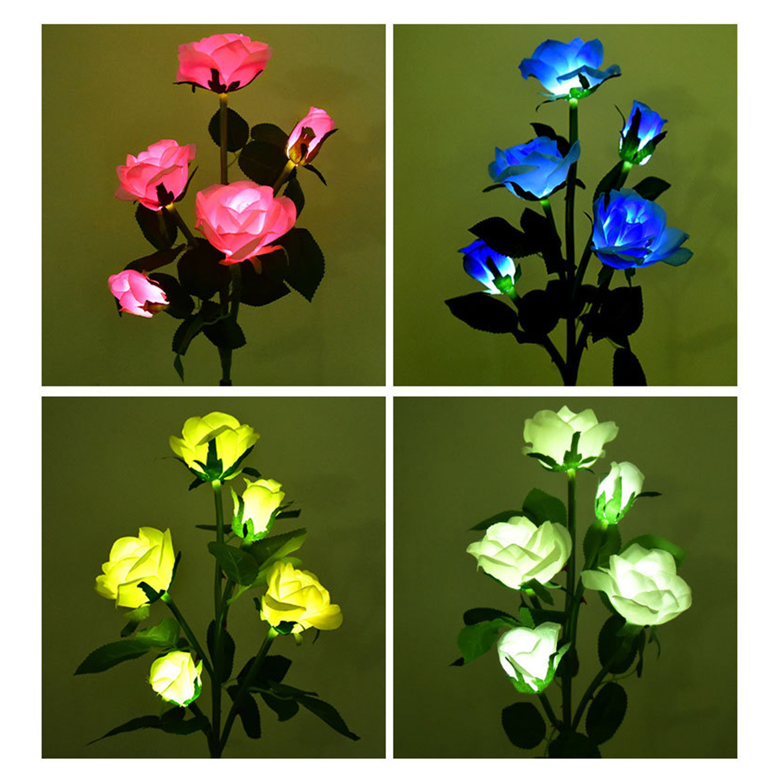 Solar Flower Light Realistic Looking Decorative Solar-powered Rose ...