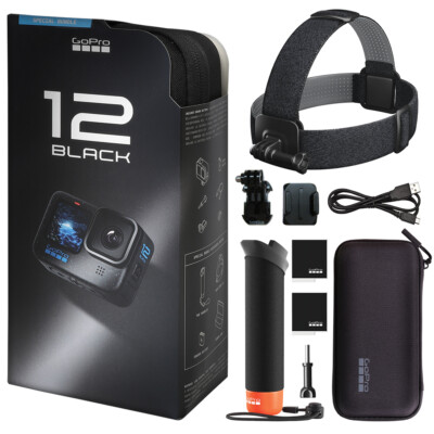 GoPro HERO12 Black 27 MP Waterproof 5.3K Camera Camcorder + Accessories ...