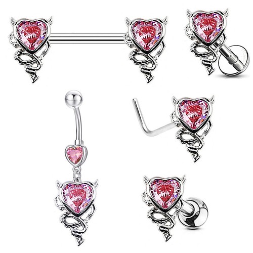 Belly Button Rings Women Heart Lip Labret Piercing Helix Screw Earring ...