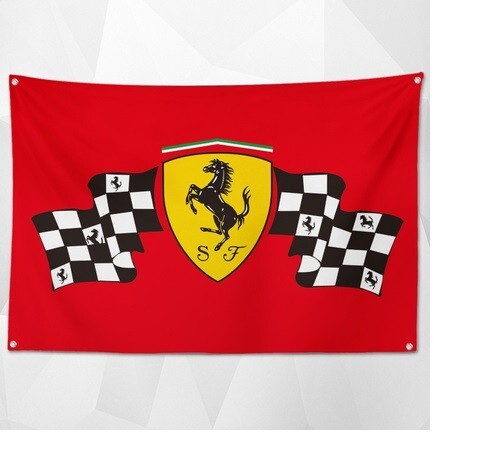 banner flag tapestry size3x2ft [ferrari checker]garage room decora | eBay