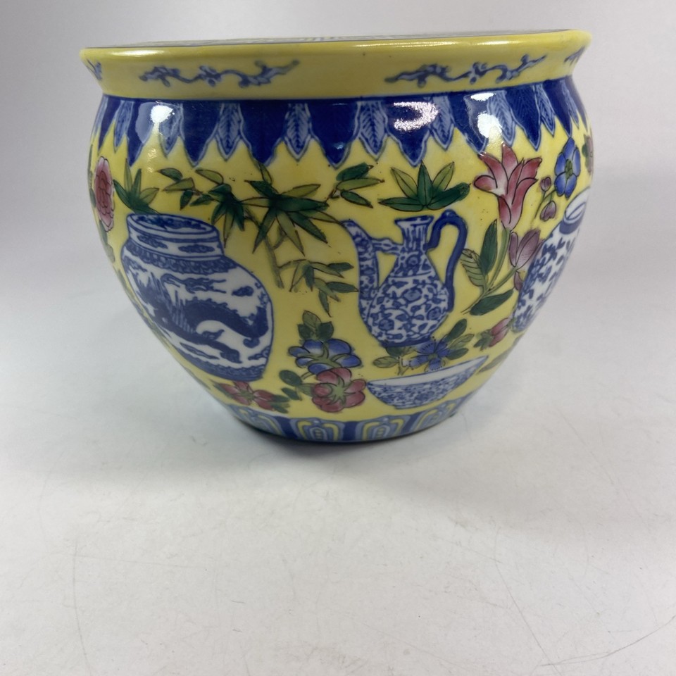 VTG Andrea By Sadek Chinese Chinoiserie Koi Pot Garden Planter Cachepot ...