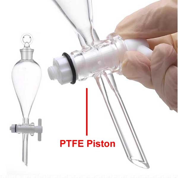 60ml - 1000ml Clear Amber Lab Glass Separatory Funnel with PTFE Glass ...