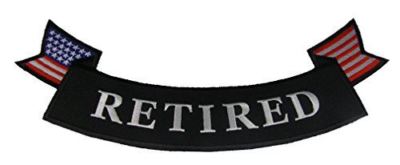 LARGE RETIRED BOTTOM ROCKER BACK PATCH STARS STRIPES BIKER VETERAN | eBay