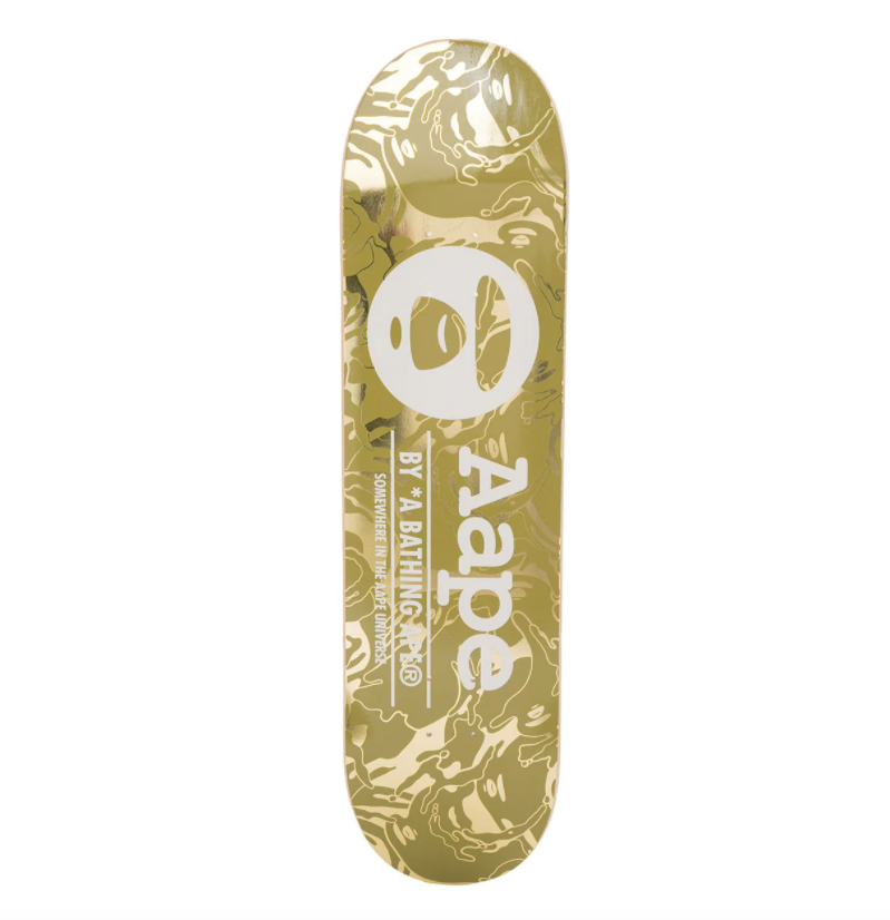 AAPE by A BATHING APE Skate Deck Skateboard Bape Camo Chrome Gold Rare ...