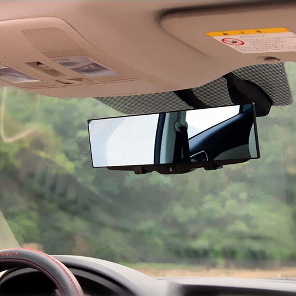 Universal 270MM Wide Convex Interior Clip On Rear View Clear Mirror US ...