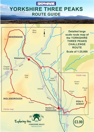 Yorkshire Three Peaks Route Guide by Skyware | Sheet Map | 2025 | eBay UK