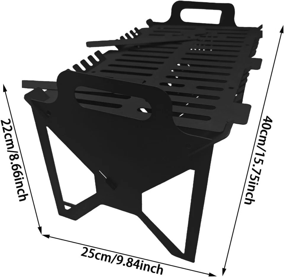 Slot Grill - Collapsible BBQ Grill For Easy Storage Steel, Stainless ...