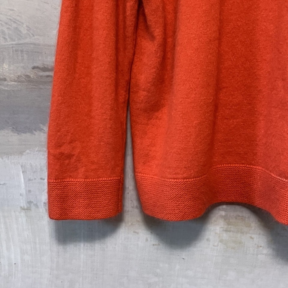 Sarah Spencer Sweater ANGORA LAMBSWOOL Blend 1X Orange Shawl Collar ...