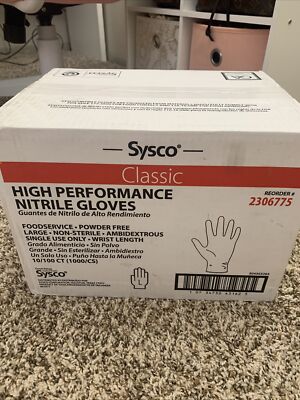 SYSCO High Performance Nitrile Gloves - Food Grade - Large - 10/100 Ct ...