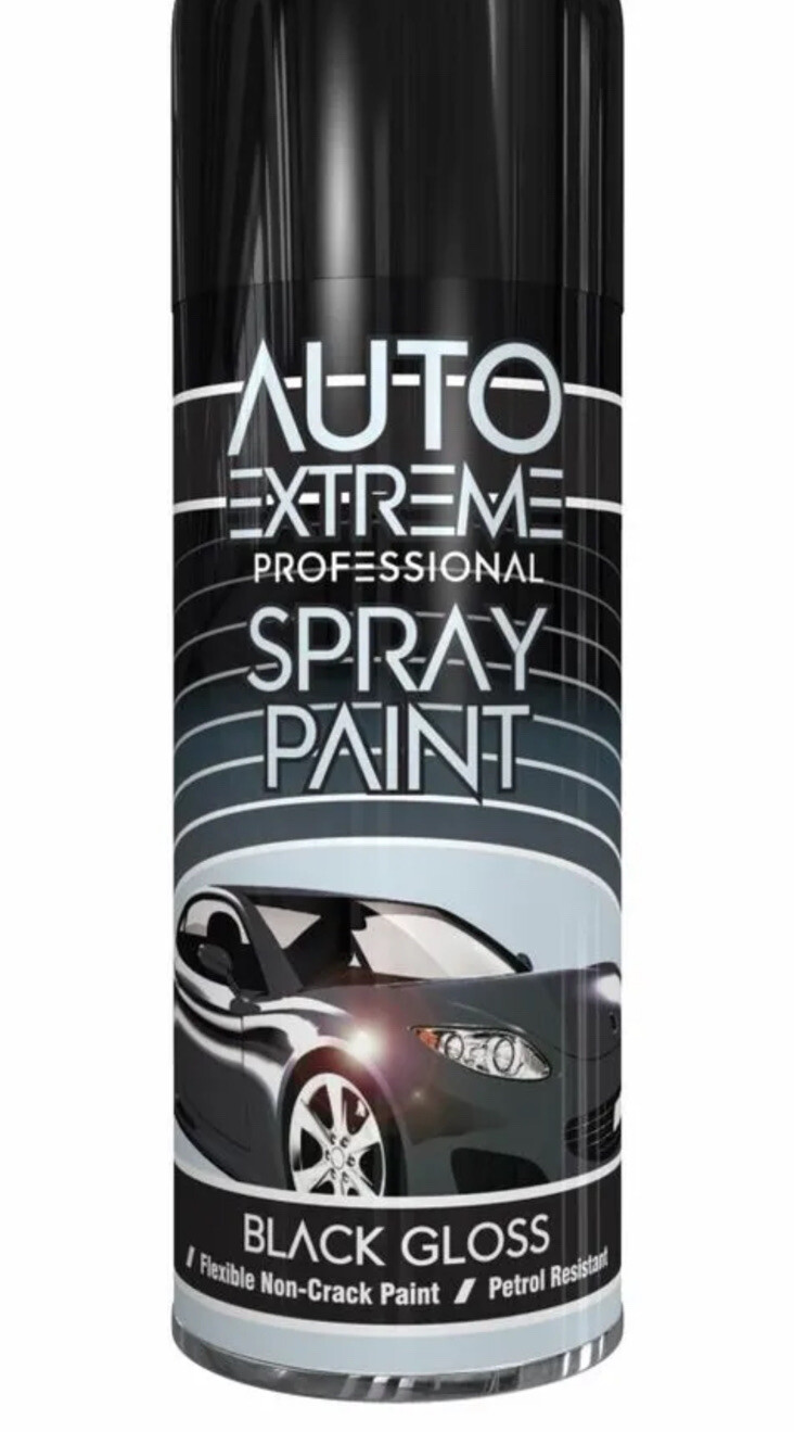 3 x 400ml AX Black Gloss Spray Paint Aerosol Can Auto Extreme Car Van ...