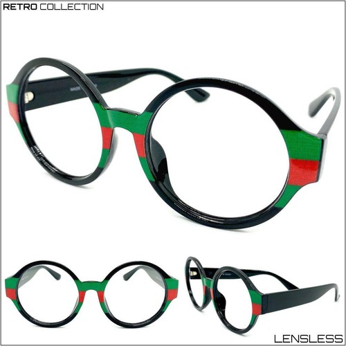 Exaggerated Classic Vintage RETRO Lensless Eye Glasses Round Frame Only ...