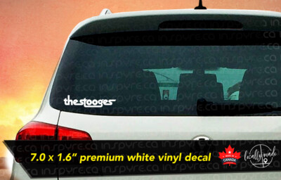 The Stooges, Iggy Pop, 8.0in White vinyl decal sticker for guitar ...