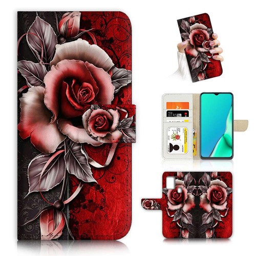 ( For Telstra Essential Pro 3 ) Flip Case Cover AJ23797 Gothic Red Rose ...
