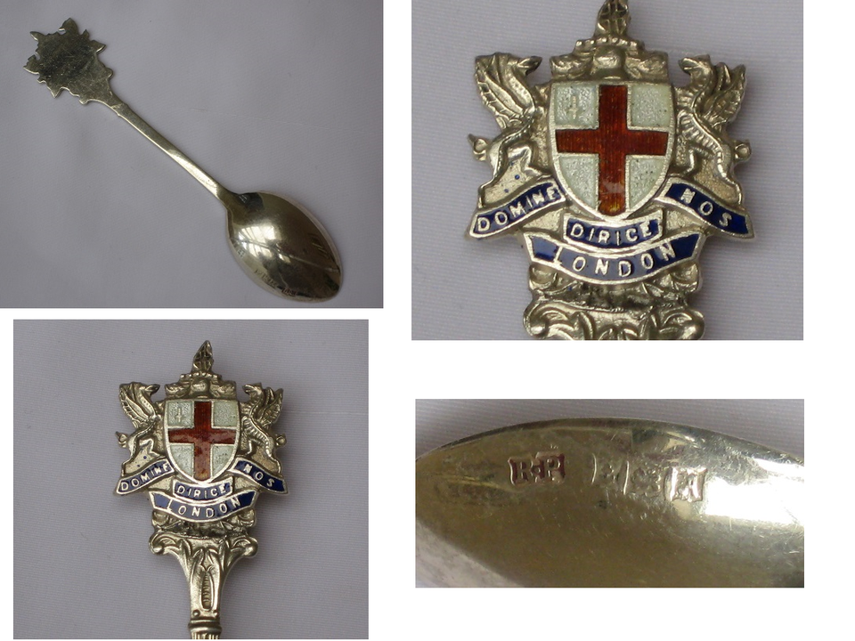 Sterling Silver and enamel City of London Crested Spoon ,London Robert ...