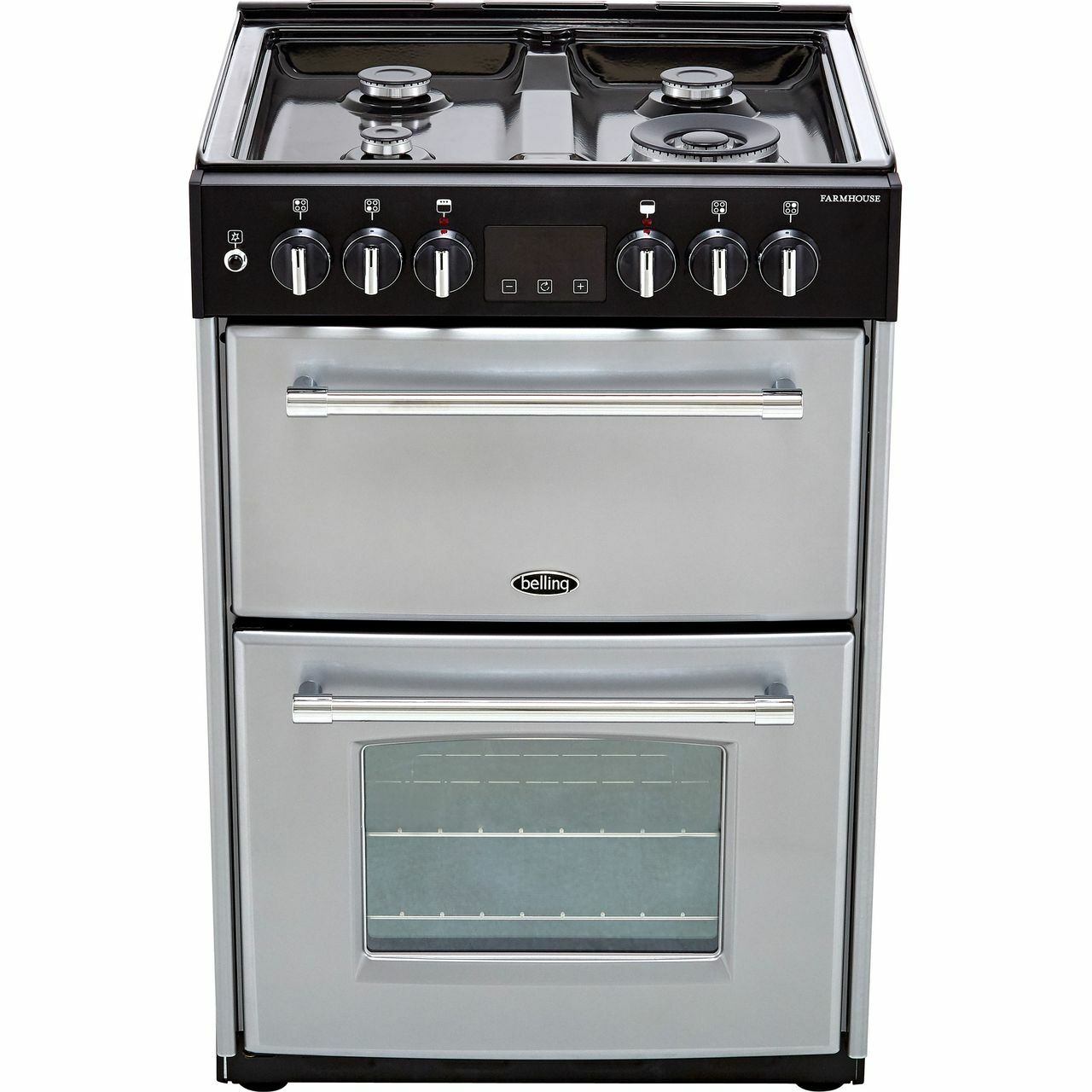 Graded Belling Farmhouse 60df Silver Dual Fuel Cooker With Double Oven ...