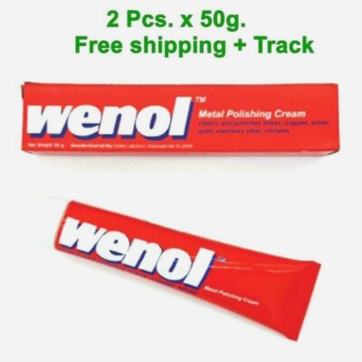 2x Wenol cream Metal Polish Clean Shine Brass Copper Silver Stainless ...