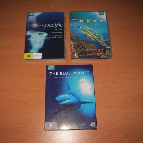 Lot of 3 dvds ~ BBC EARTH : The Blue Planet + Great Barrier Reef ...