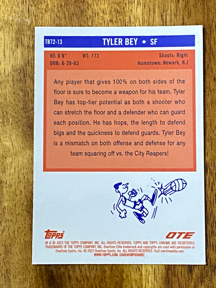 2023 Topps Chrome OTE CITY REAPERS TYLER BEY #TB72-13 | eBay