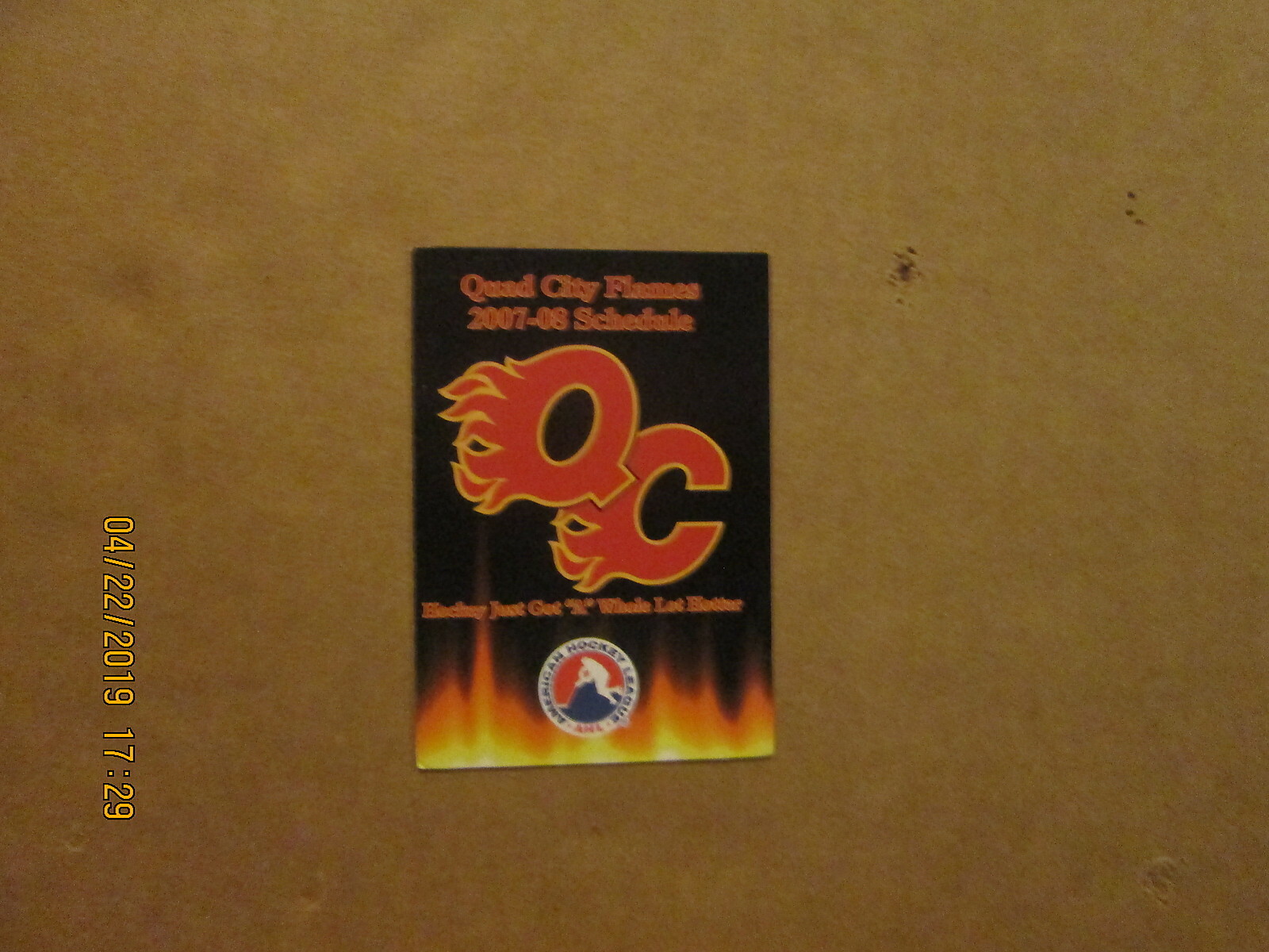 AHL Quad City Flames Vintage Defunct 2007-08 Team Logo Hockey Pocket ...