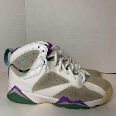 Nike Air Jordan Retro 7 GS White Purple Teal Shoes Sneakers Size 5.5Y ...