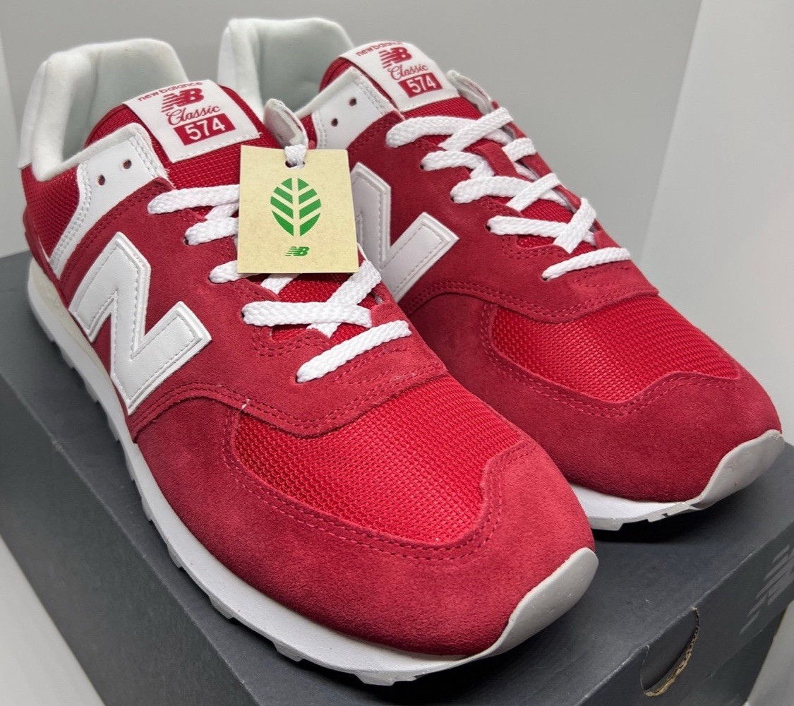 Size 10 - New Balance 574 Classic Red & White New In Original Box 10/10 ...