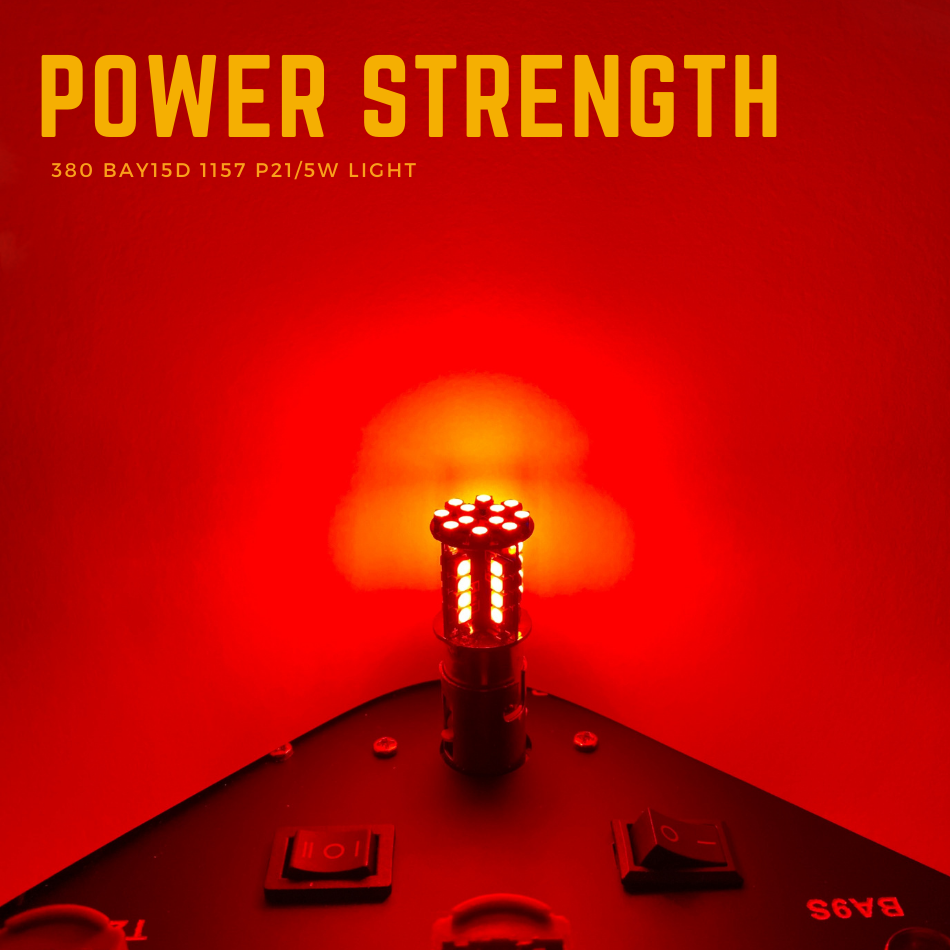 380 P21/5w Led Brake Light Bulbs White Red 44 Smd Bay15d Stop Tail ...