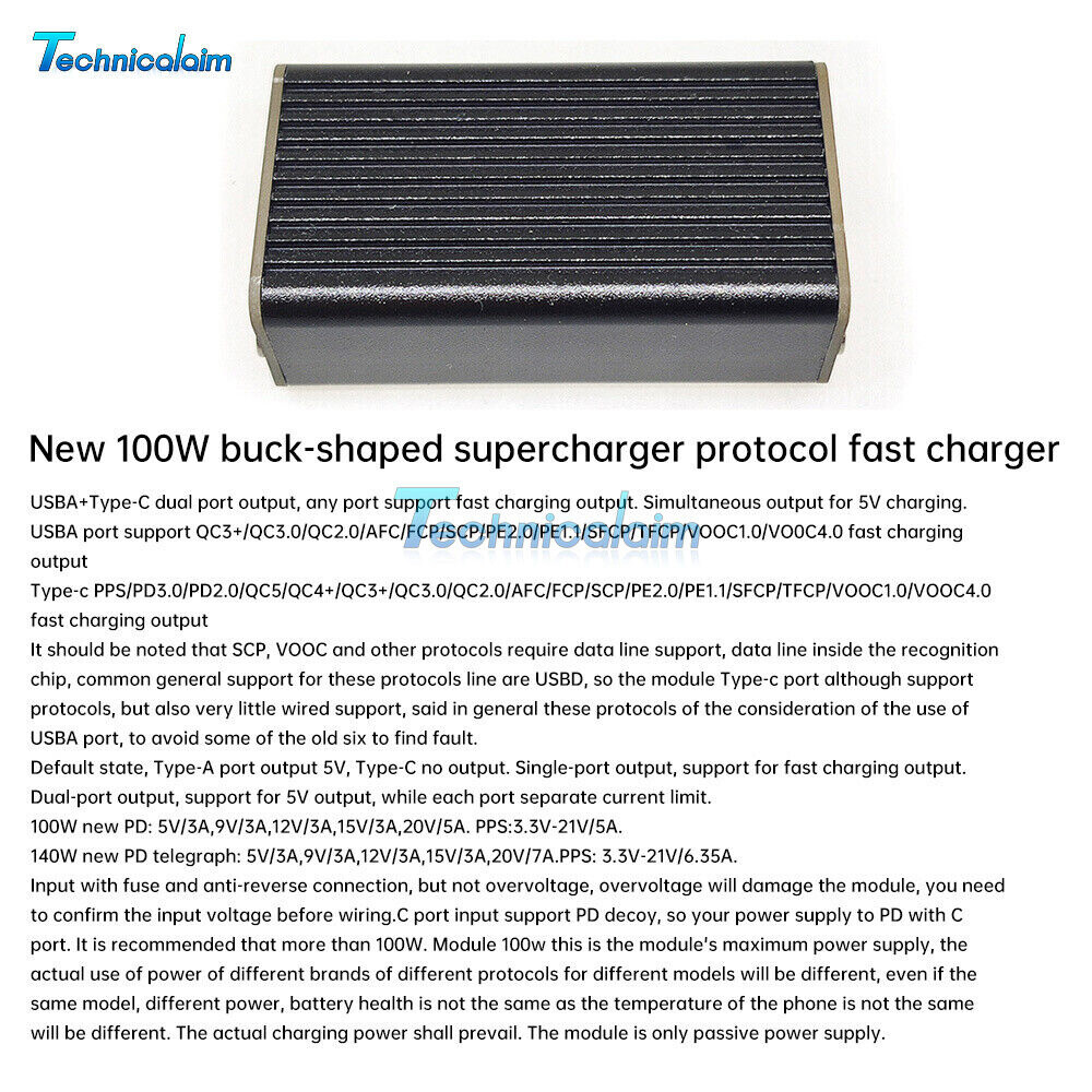 100W Bidirectional Full Protocol Fast Charging Module PD Fast Charging ...