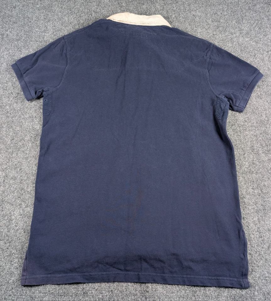 Polo Ralph Lauren Rugby Polo Shirt Men L Custom Fit Navy Blue Big Red ...