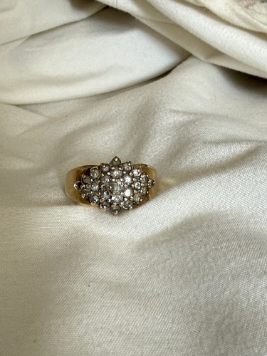 Vintage 14 KP gold Diamond Cluster Ring Size 7 | eBay