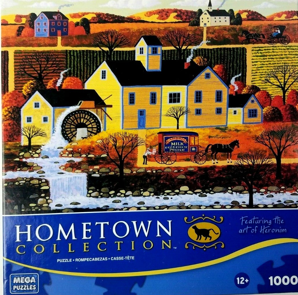 Mega Puzzles Hometown Collection "Delivery at the Mill" 1000 Piece ...