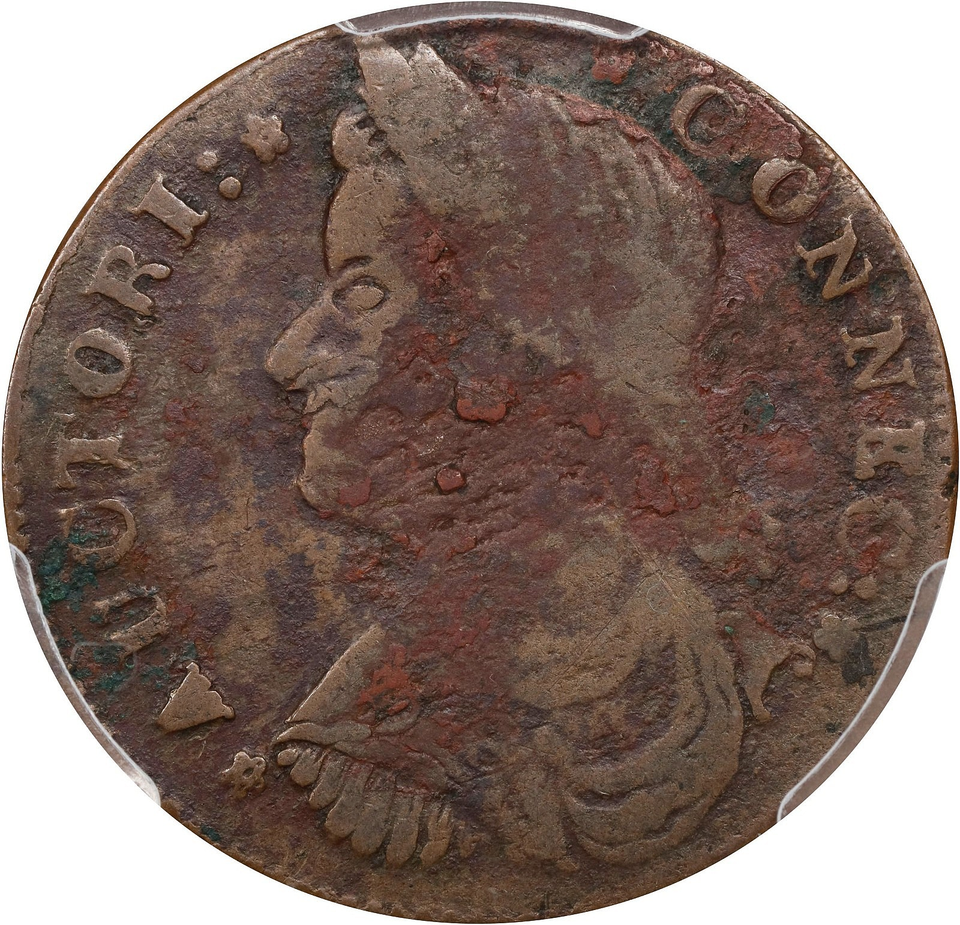 1787 US CONNECTICUT 1/2 Penny Cooper Coin Draped Bust Left PCGS VF ...