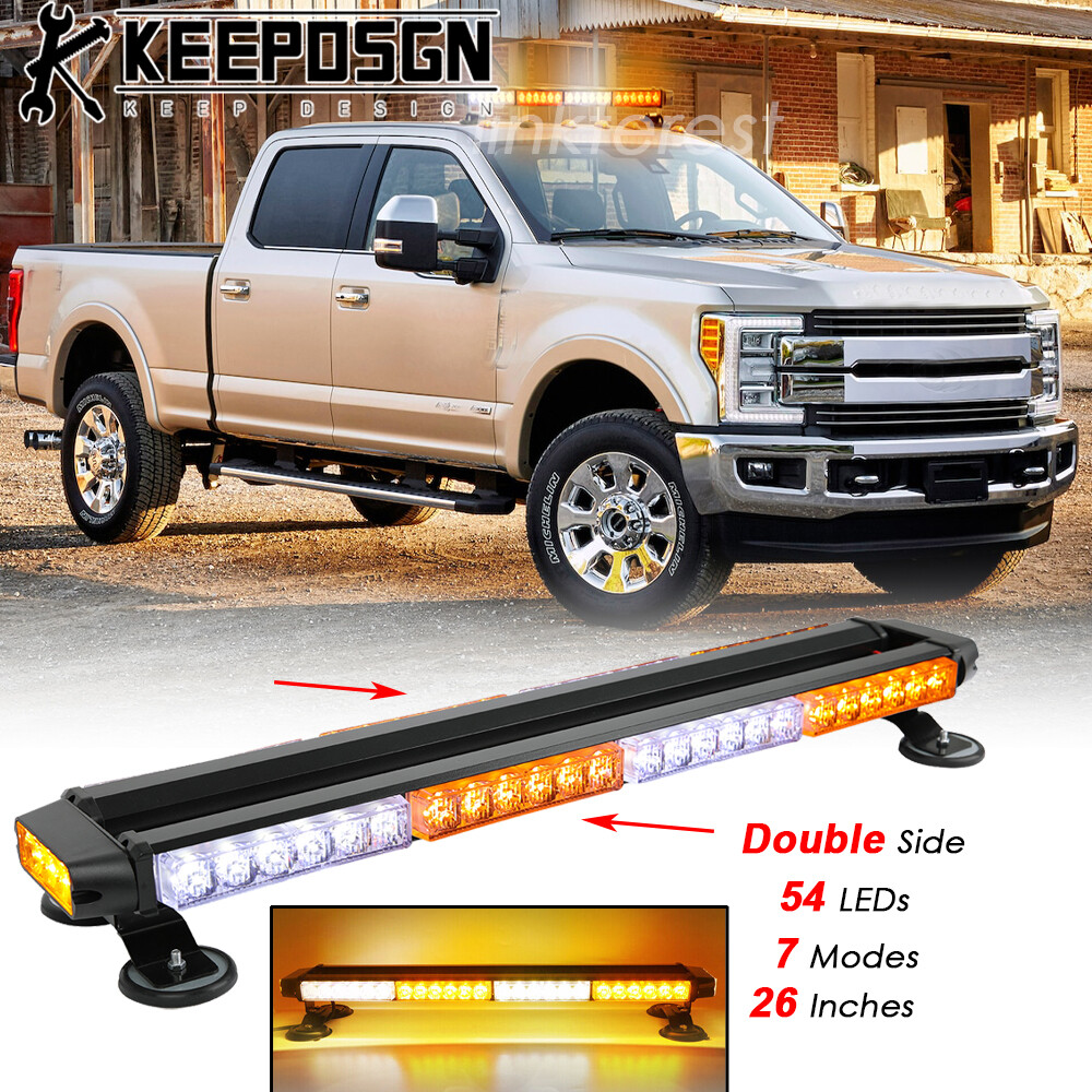 Emergency Strobe Lights DIBMS 4x LED Bar, 4 LED Amber White Warning ...