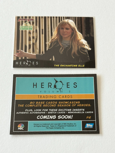 2008 Topps NBC TV Heroes ELLE BISHOP Kristen Bell PROMO Emerald City Comic Con | eBay