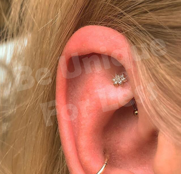 Tragus And Rook Piercing Solid 925 Silver 20G Curved Barbell Rook