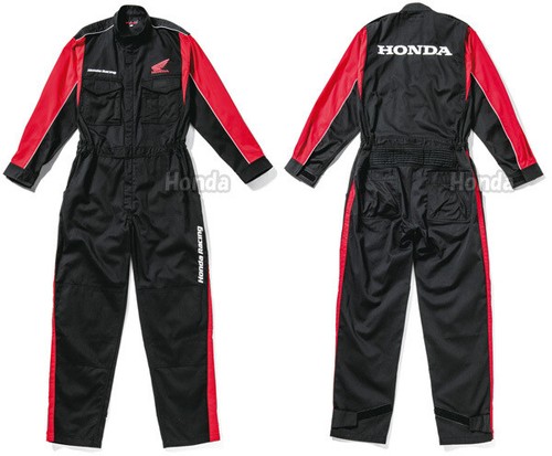 Honda Jumpsuit Work clothes Mechanic Long sleeve Size S Black/Red Free ...