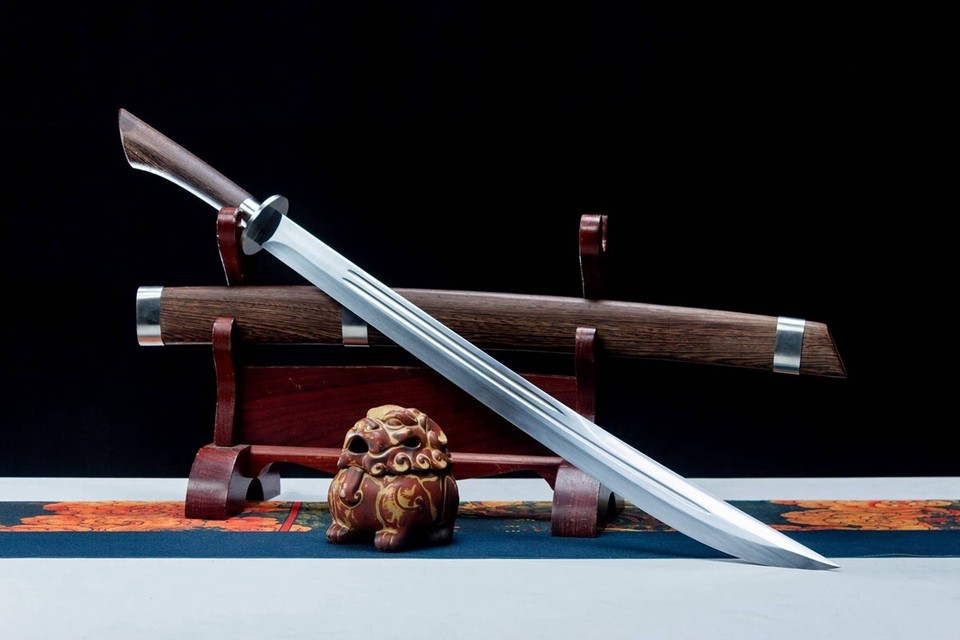 Battle Ready Chinese Sword Wushu Broadsword Sharp 1095 Carbon Steel ...