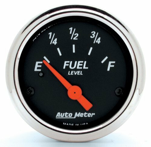Auto Meter Designer Black Series Fuel Level Gauge Chrome Bezel 2-1/16 ...