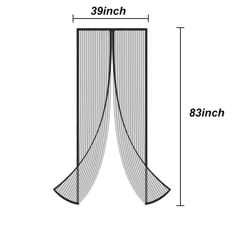 39"X83" Magnetic Screen Door Mesh Net Hands-Free Mosquito Fly Insect ...