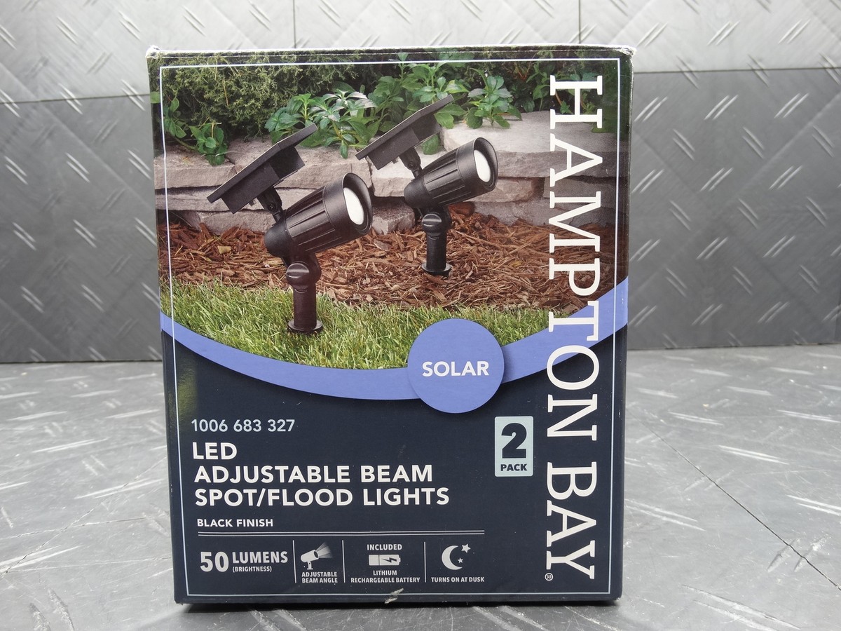 Hampton Bay Solar Spotlight KODA Solar LED Rock Spotlight 4 Pack
