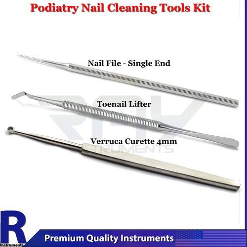Set of 3 Chiropody Podiatry Verruca Curettes Toenail Lifter Podiatrist ...
