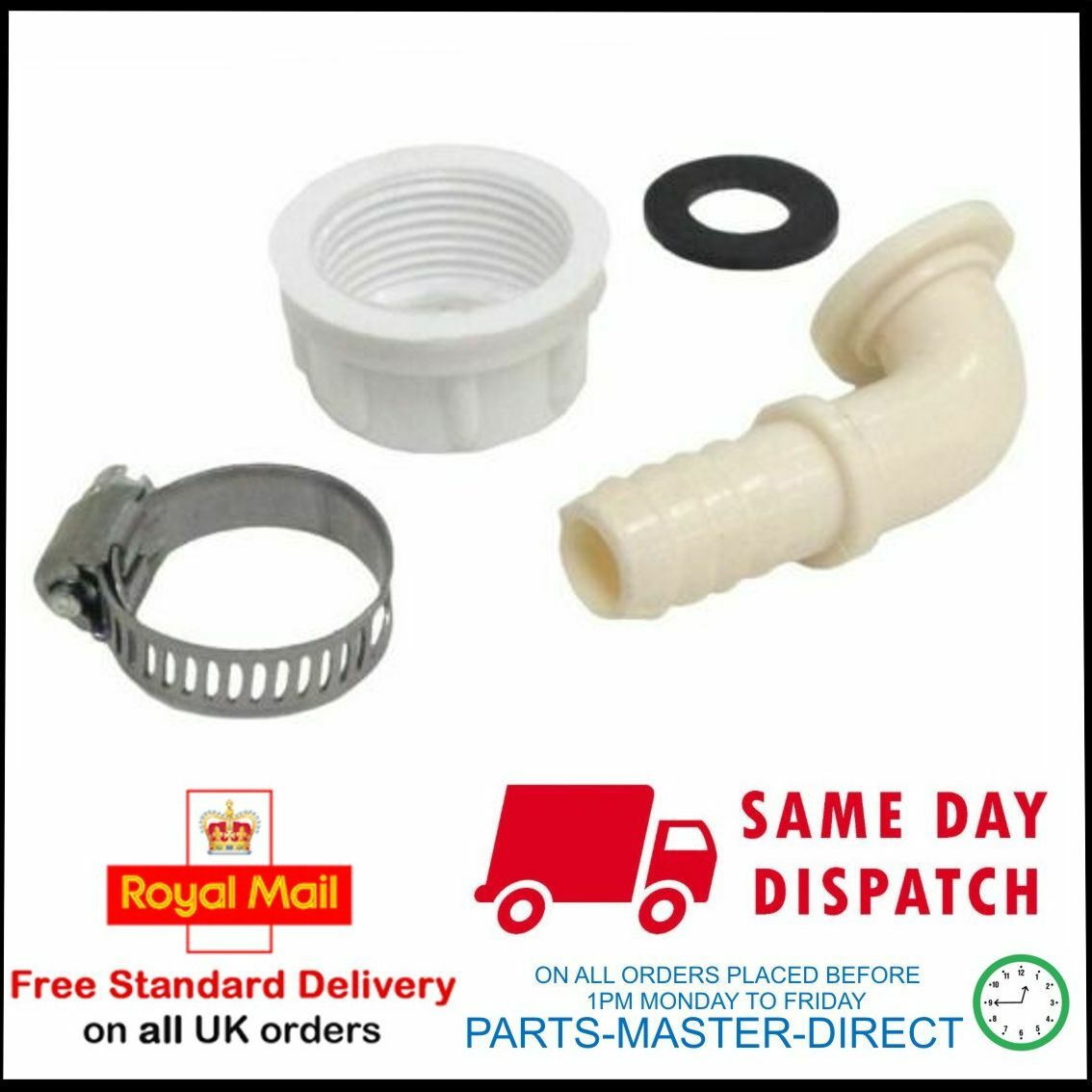 ANGLED DISHWASHER 3/8 PLASTIC HOSE END CONNECTOR 3/4" THREAD | eBay
