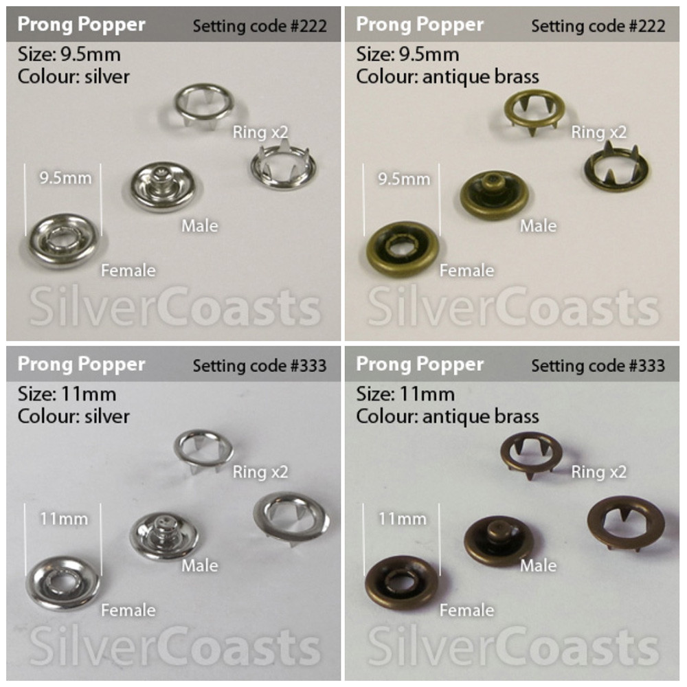 Press Machine Tool Set + 200 Prong Poppers, Snap Fastener Stud, Sewing ...