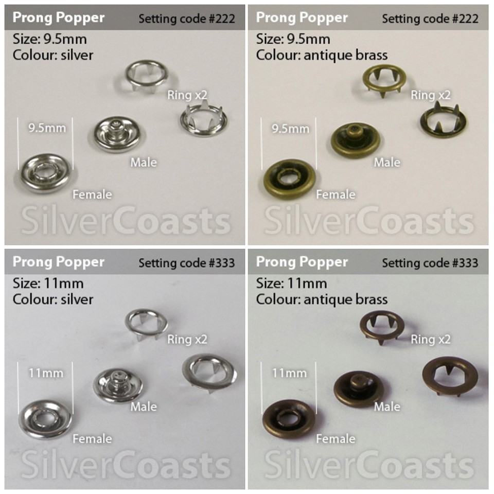 Press Machine Tool Set + 200 Prong Poppers, Snap Fastener Stud, Sewing ...